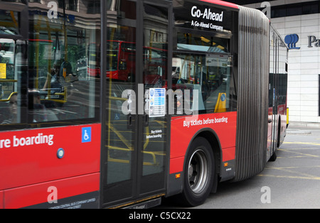 A bendy bus traveling around Westminster in London Stock Photo - Alamy