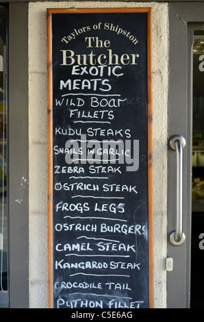 Sign for ostrich meat Stock Photo - Alamy