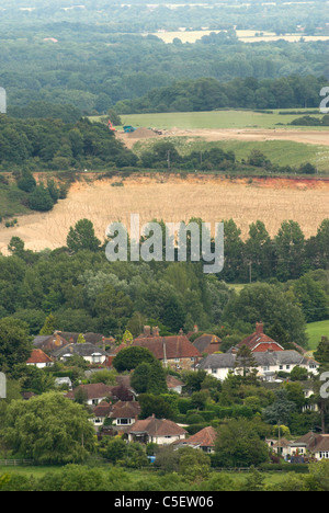 A view of Storrington from the South Downs on an autumn afternoon, West ...
