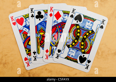 4 cards of kings Stock Photo - Alamy