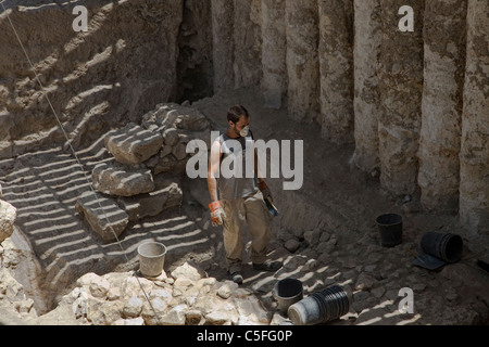 An archeologist digging in Ir David or City of David a major ...