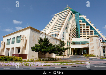 The pyramid shaped Raffles Dubai Hotel in Dubai, UAE Stock Photo - Alamy