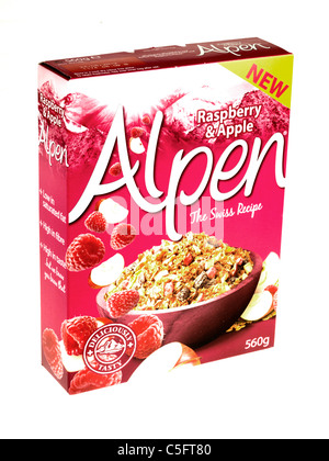 Alpen Raspberry and Apple Cereal Box on sale in a Carrefour Supermarket ...