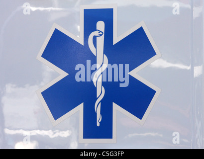 Blue Medical Emergency Star Of Life with White Caduceus Medical Symbol ...