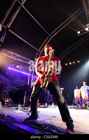 Ozomatli playing at the Larmer Tree Festival 2011, UK (Ulises Bella on ...