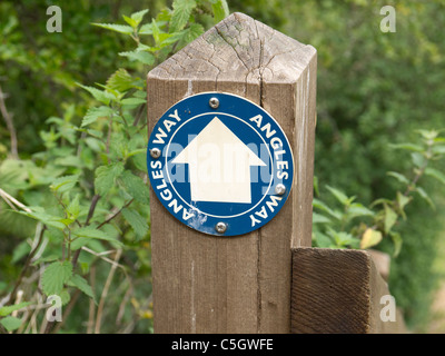 Angles way long distance footpath marker post near Oulton Broad Stock ...