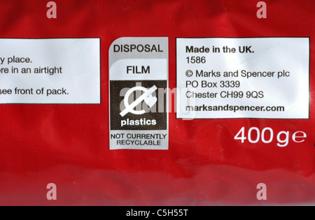 Information on a packet of Marks and Spencer digestive biscuits Stock ...