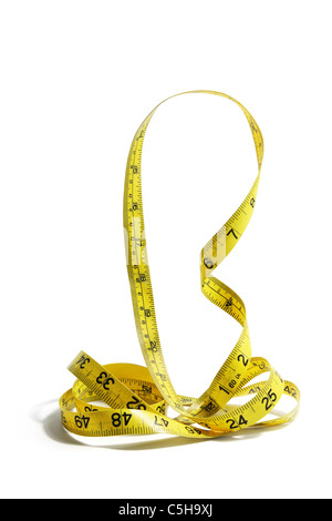A vertical shot of a tape measure isolated on white background Stock ...