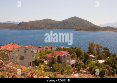 View from Karia Bel' Hotel to the Aegean Sea and surrounding landscape ...