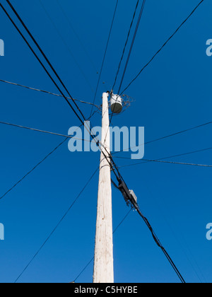 The telephone poles and power lines in grayscale Stock Photo - Alamy
