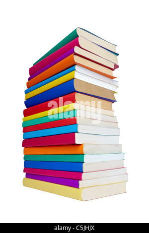 Many bright colorful books isolated on white Stock Photo - Alamy
