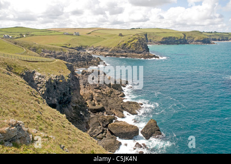 Cornwall's impressive Atlantic coastline at Doyden Point close to Port ...