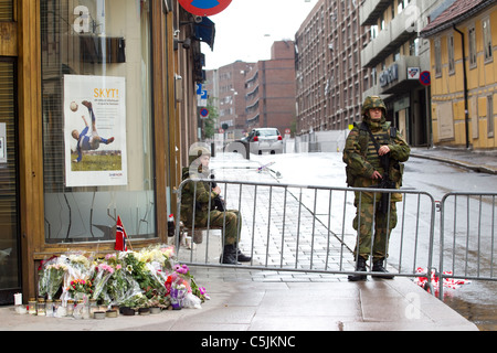 Norwegian soldiers guarding the streets of Oslo after the worst terror ...