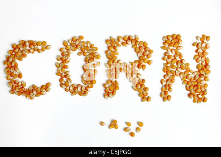 the word CORN written with corn Stock Photo - Alamy