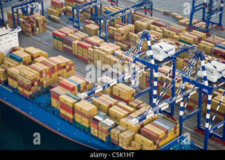Aerial view of Ambarli container port Avcilar southwest of Istanbul ...