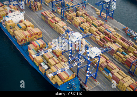 Aerial view of Ambarli container port Avcilar southwest of Istanbul ...