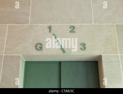 A vintage elevator floor level indicator at basement level - USA Stock ...