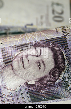 Queen on a £20 pound note close up Stock Photo - Alamy
