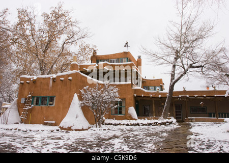 Mabel Dodge Lujan house in winter Stock Photo - Alamy