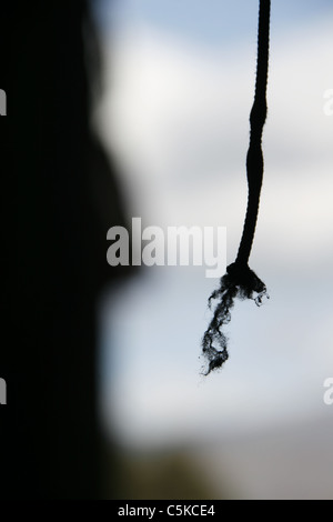 piece of rope hanging against blue sky Stock Photo - Alamy