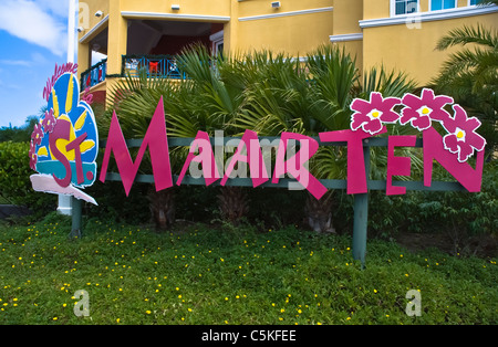 Welcome Sign St. Martin Maarten Caribbean Island Netherland Antilles ...