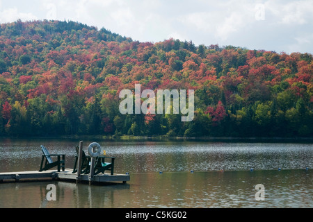 Reflections in Heart Lake, Adirondack Mountains, New York, USA Stock ...