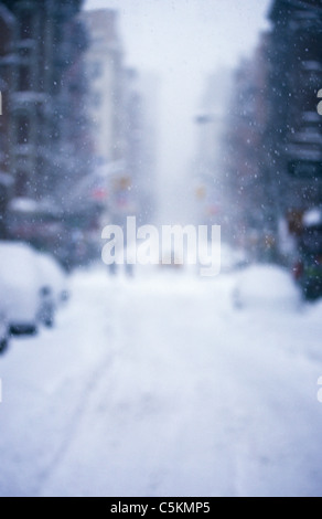 Falling snow SoHO New York City Stock Photo - Alamy