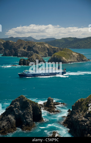 Cook Strait ferry Monte Stello of Bluebridge Ferries in entrance to ...