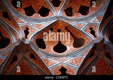 Interior of persian architecture of Ali qapu palace, Imam square ...