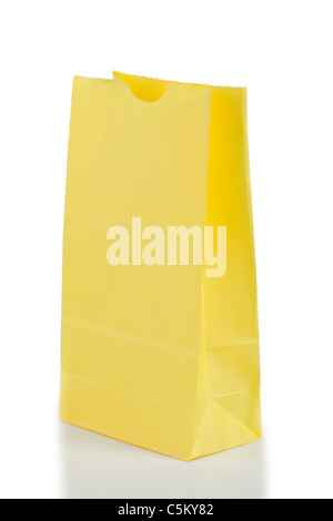 a yellow paper bag isolated Stock Photo - Alamy
