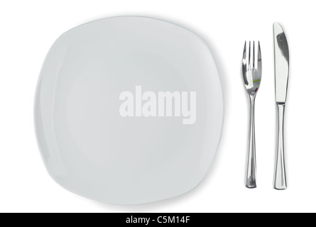 Plate and cultery Stock Photo - Alamy