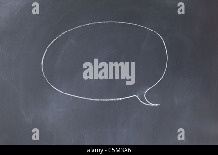 Empty circle comic strips balloon on a blackboard Stock Photo - Alamy