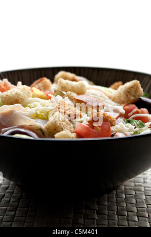 A delicious looking tossed chefs salad or antipasto with meat cheese ...