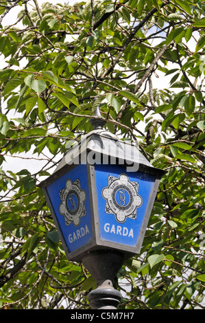 Garda (Irish Police) sign at the Garda Irish police station in County ...