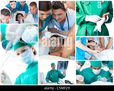 Collage of surgeons during a surgery Stock Photo - Alamy
