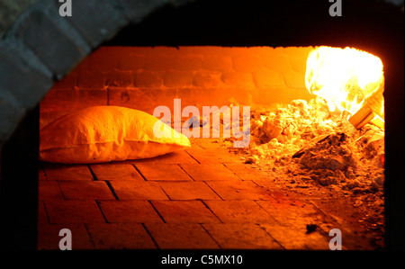 Turkish bread in wood fired oven Stock Photo - Alamy