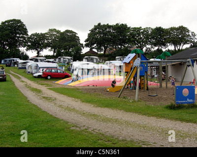 Danish campsite with play ground, Krusa, Jutland, Denmark Stock Photo ...