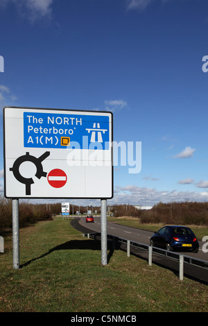 Blue motorway signs to the A1M Stock Photo - Alamy