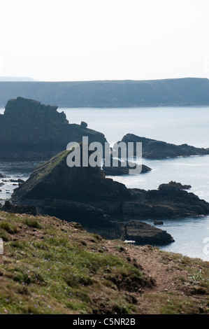 Marloes Pembrokeshire Coast cliffs near Musselwick Bay West Wales UK ...