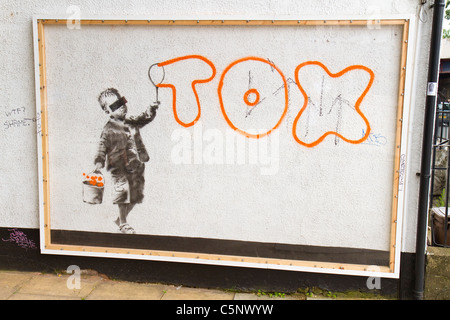 Tox Stencil graffiti by Banksy, Camden, London, England, UK, GB Stock ...