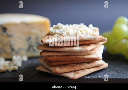 Stilton and grapes Stock Photo - Alamy