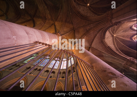 ribbed Gothic vaulting, cathedral of Notre-Dame de Paris , France Stock ...