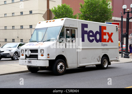 Federal Express (Fedex) delivery truck parked in loading dock in San ...