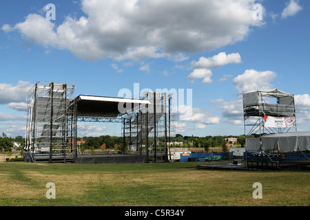 The stage at Bangor Waterfront Pavilion. Bangor, Maine, USA Stock Photo ...