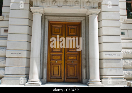 Entrance HM Treasury 1 Horse Guards Road Whitehall, Westminster London ...