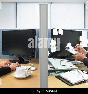 Organized and disorganized desks Stock Photo - Alamy