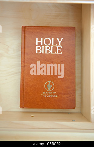 Gideons Bible in drawer in hotel room Stock Photo - Alamy