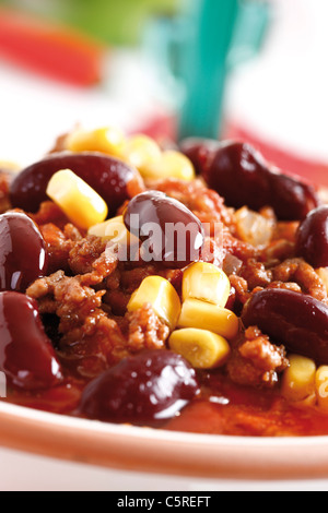 Plate of chili con carne Stock Photo - Alamy