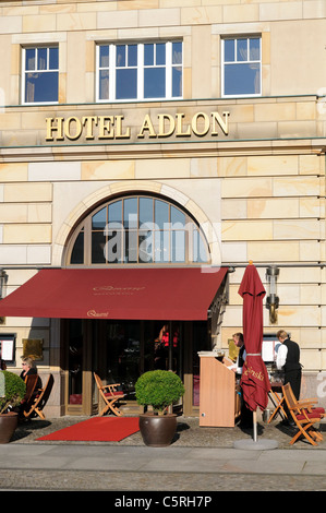 Hotel Adlon sign at the building entrance of the Kempinski branded ...