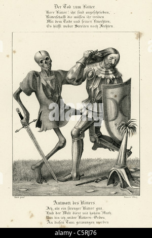 A scene from the Dance of Death or Danse Macabre a medieval allegory on ...